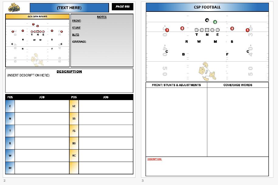 Printable Blank Football Formation Sheets